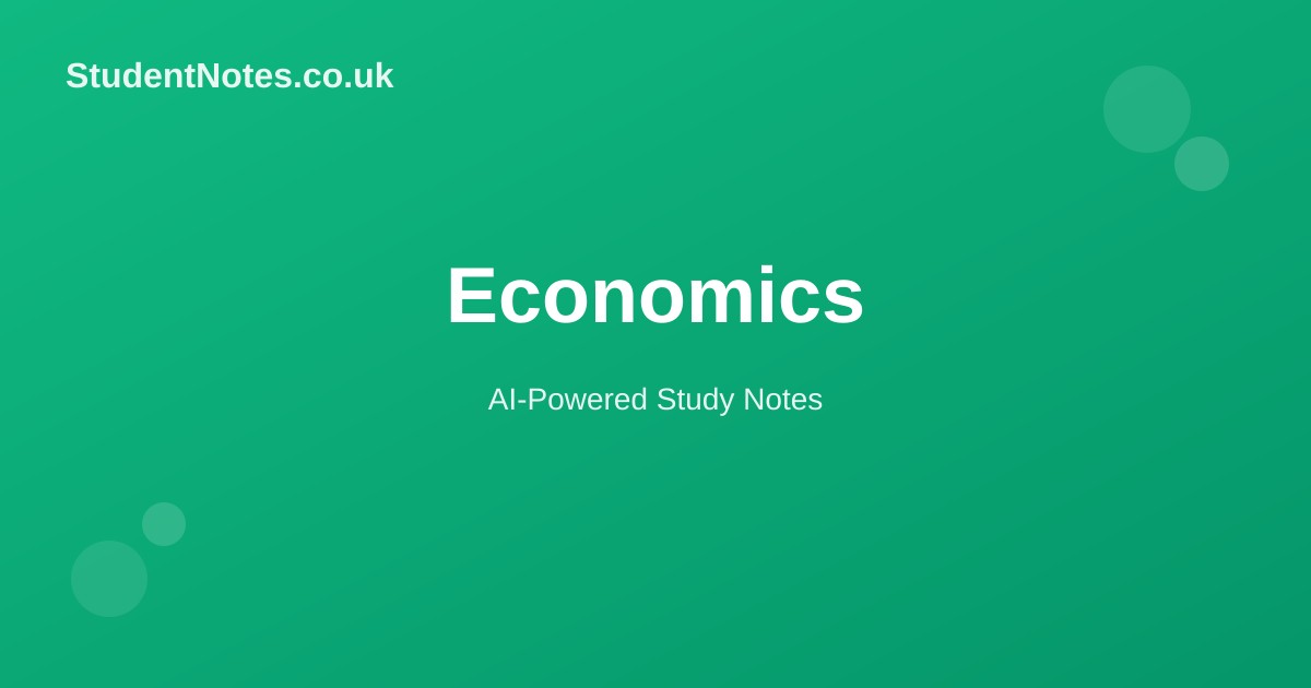 Free Economics Notes - GCSE & A-Level Revision | StudentNotes ...