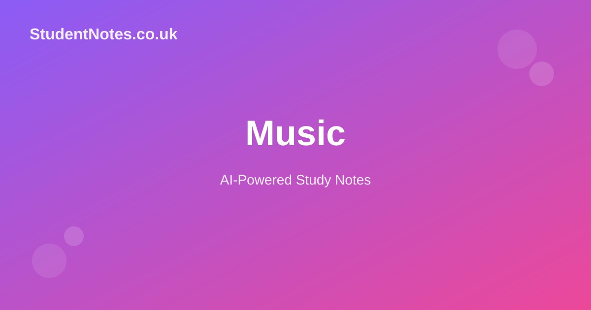Musical Form and Structure - Music (Multiple) | StudentNotes.co.uk